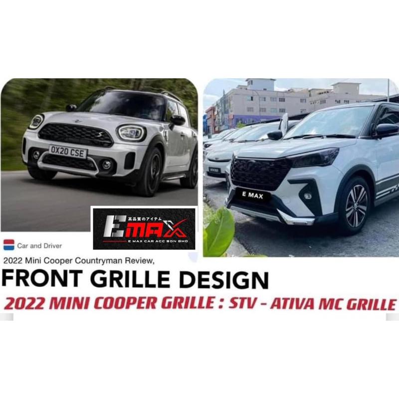 PERODUA ATIVA STV MC GRILLE ( MINI COOPER DESIGN ) PLUG N PLAY | Shopee ...