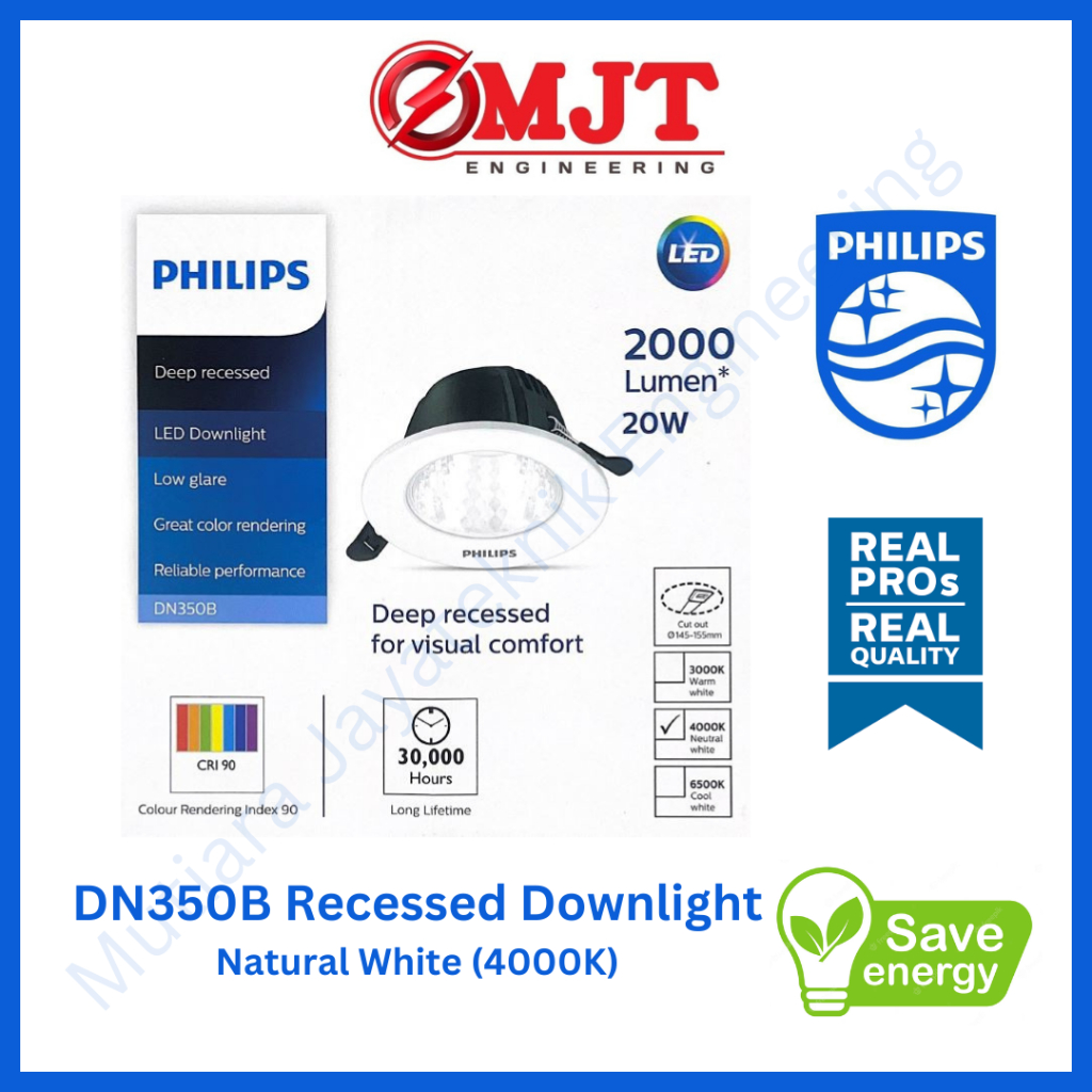 Philips LED Downlight SmartBright Deep Recessed DN350B 4000K | Shopee Malaysia