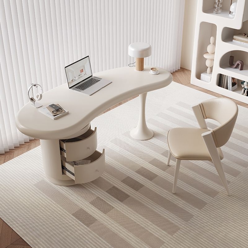 Cream style desk light luxury modern home small apartment simple French ...