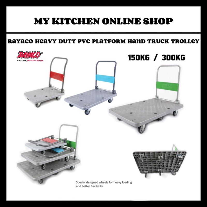RAYACO Heavy Duty PVC Platform Hand Truck / Trolley With Low Noise PU ...
