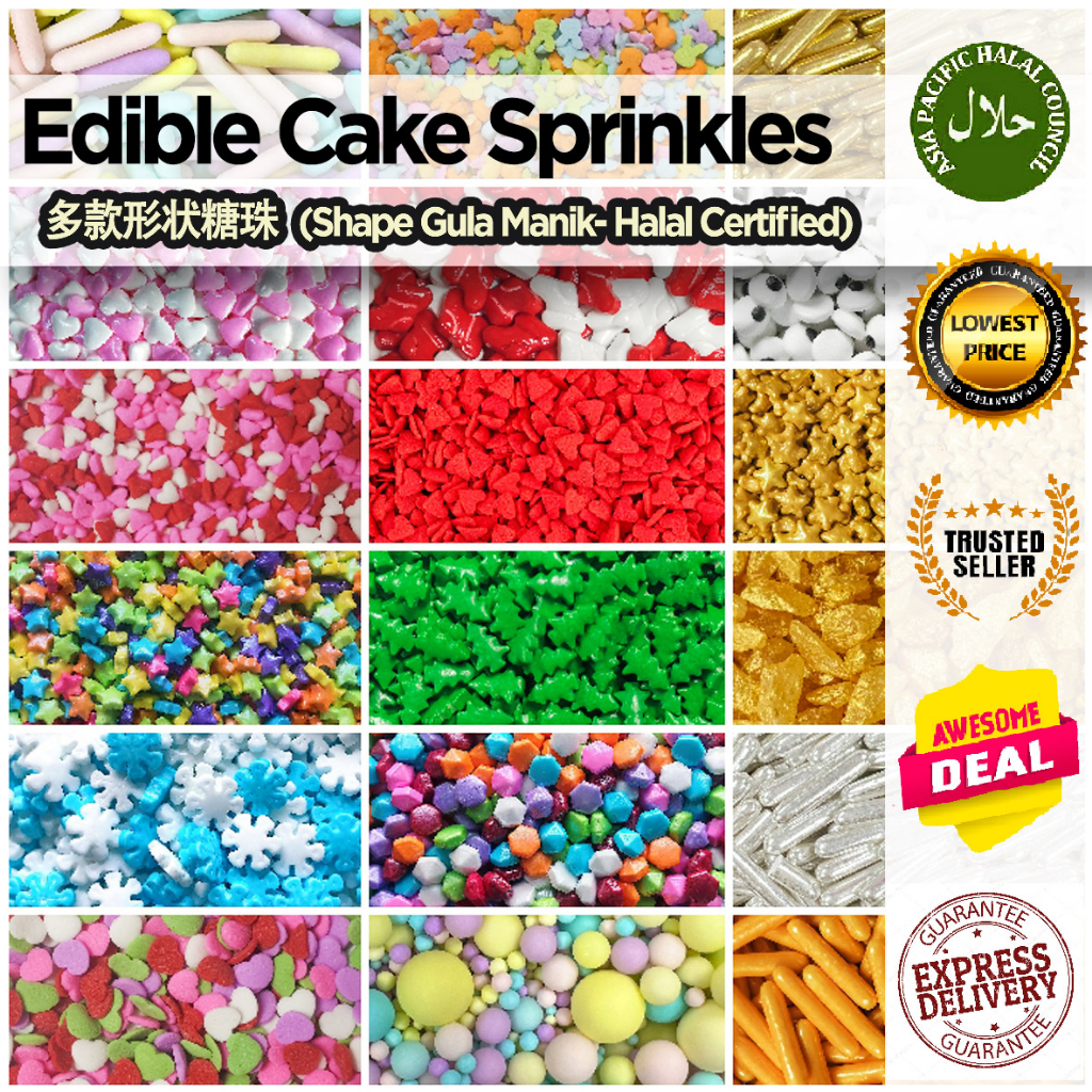 《30g》Cake Sprinkles Cake Decoration Halal Certified Sugar Sprinkle ...
