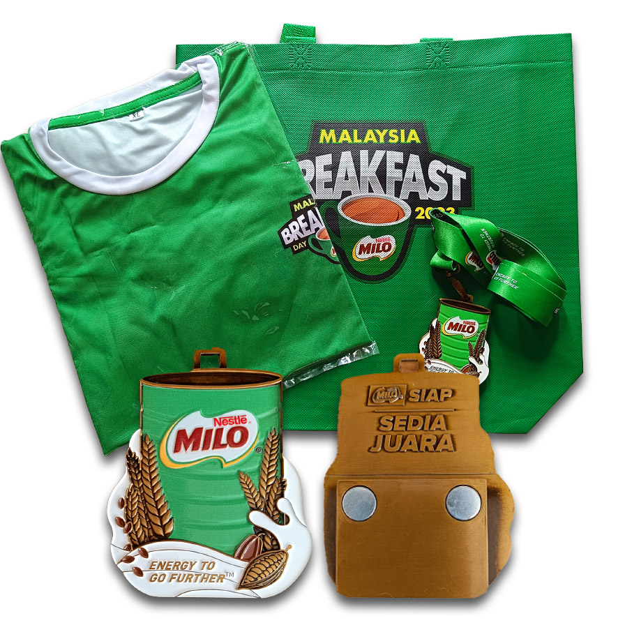 Milo Breakfast Day 2023 | Medal | T-shirts | Tote Bag | Shopee Malaysia
