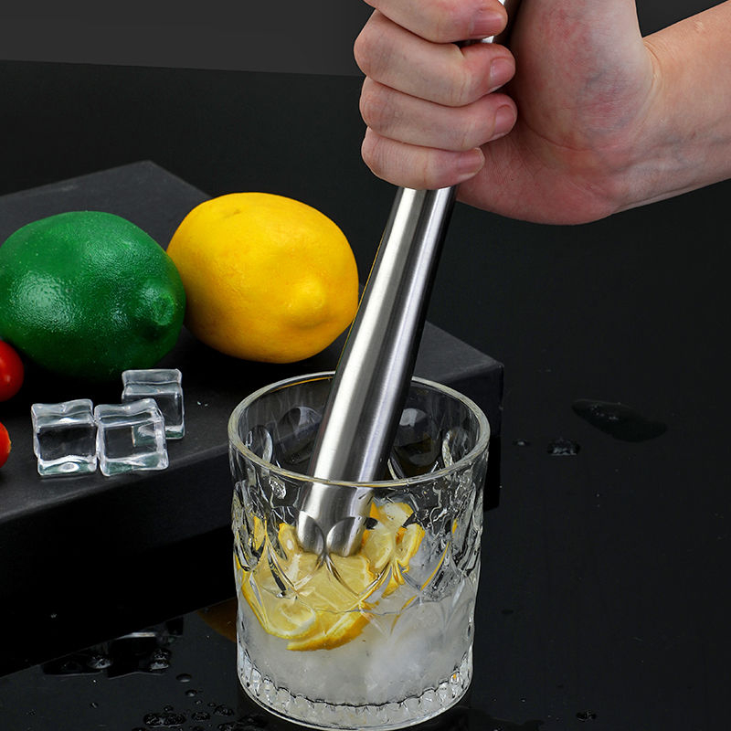 Cocktail Muddle Stainless Steel Bar Mixer Ice Crushing Tools DIY Drink ...