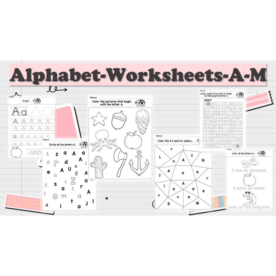 [PRE164] 104 pages Alphabet-Worksheets-A-M Worksheet for Pre-school PDF ...