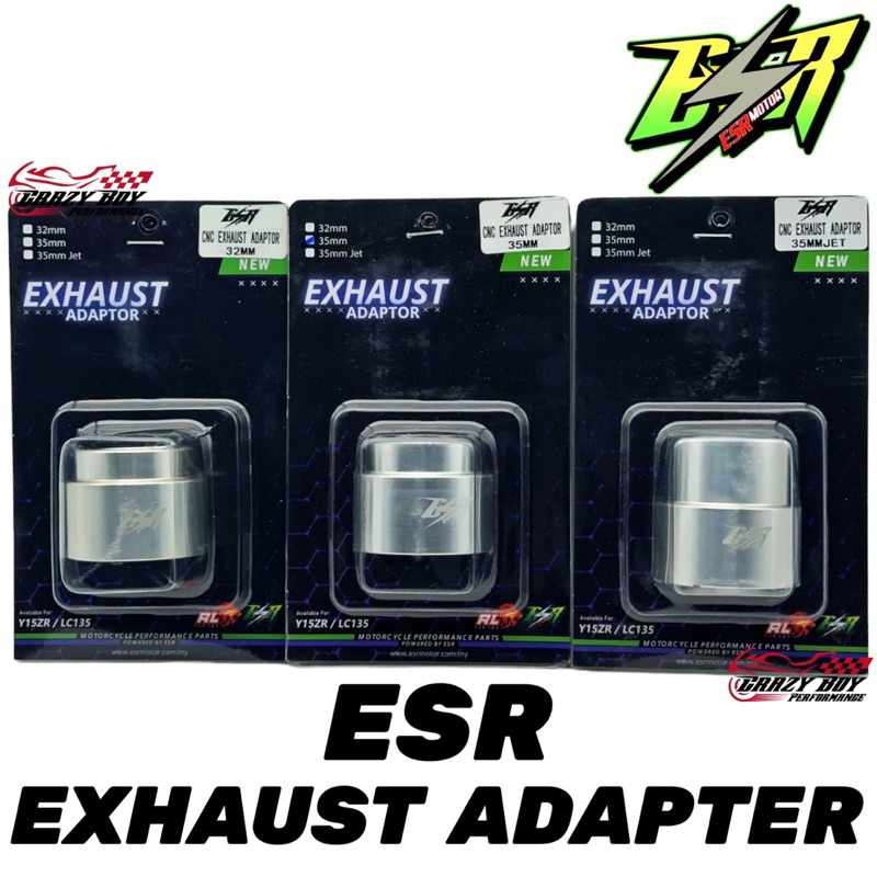 ESR MOTOR EXHAUST ADAPTER Y15ZR LC135 32MM 35MM JET ROD EKZOS ADAPTER ...