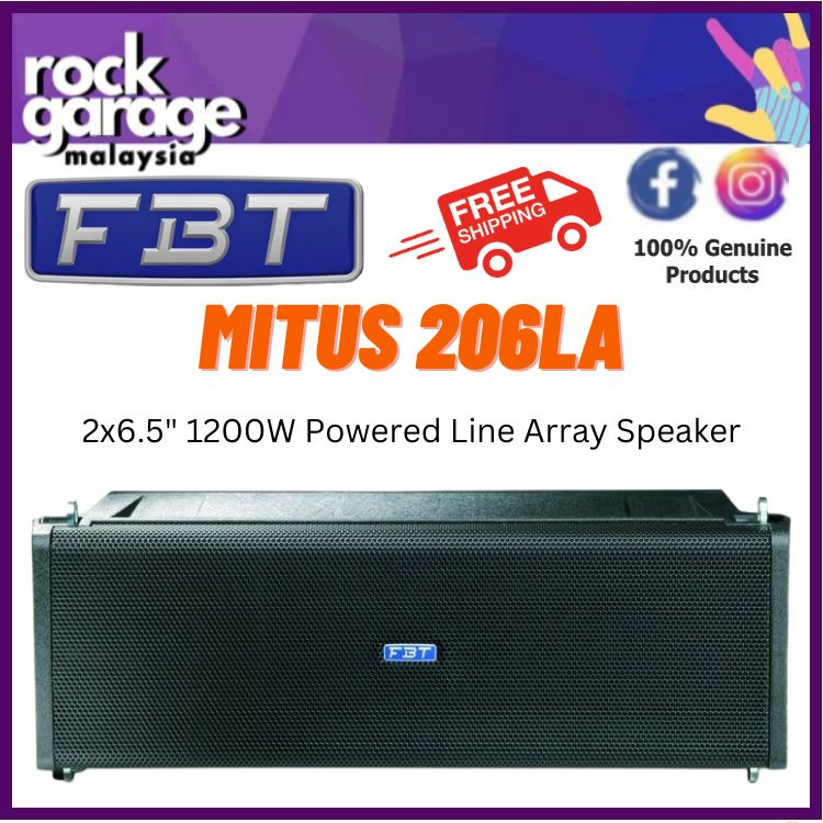 FBT MITUS 206LA 2x6.5" 1200W Powered Line Array Speaker ( MITUS-206LA ...