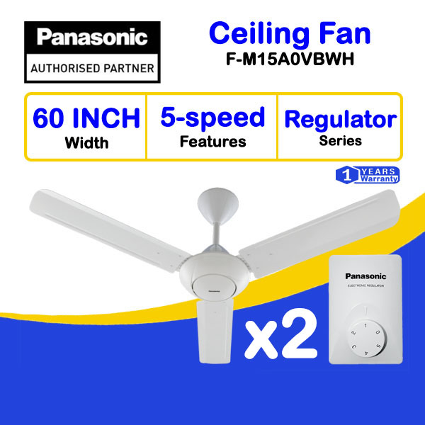 PANASONIC F-M15A0 CEILING FAN (60 INCH) 5-SPEED REGULATOR F-M15A0VBWH ...