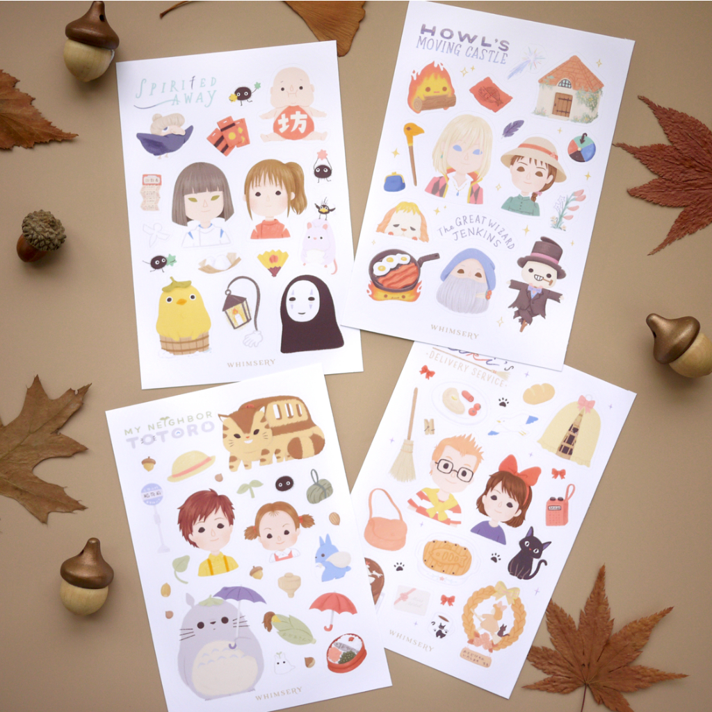 Ghibli Sticker Sheet | Spirited Away | Howl's Moving Castle | Kiki's ...