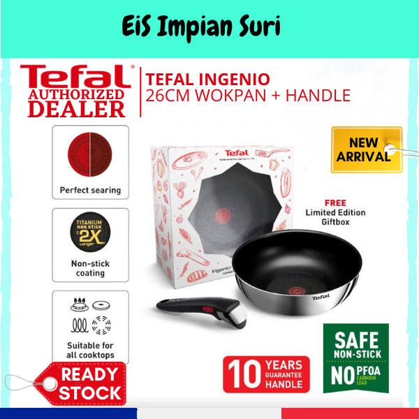 (Ready Stock!!) Tefal Ingenio Emotion Induction 26cm Wokpan + Handle ...