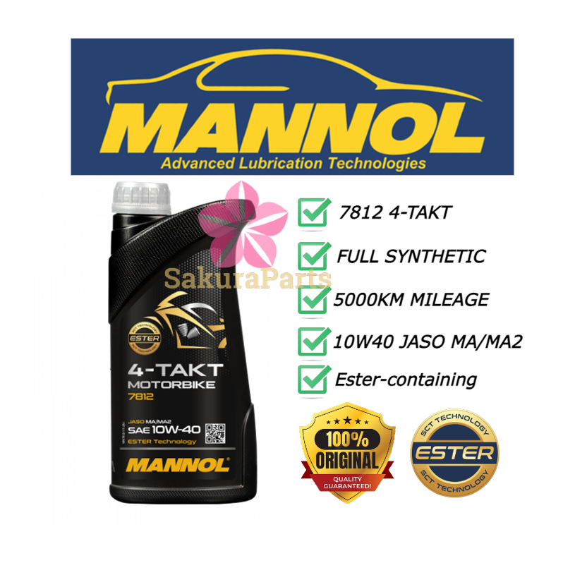 Mannol 7812 Motorbike 4T+Ester SAE 10W40 Motor Engine Oil 1L YAMAHA ...