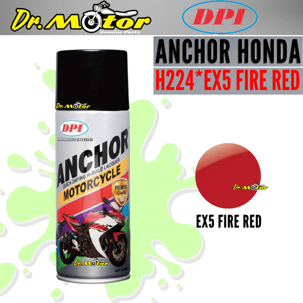 ANCHOR HONDA Spray Can Tin Cat Paint 400ML H224*EX5 FIR RED Merah Red ...