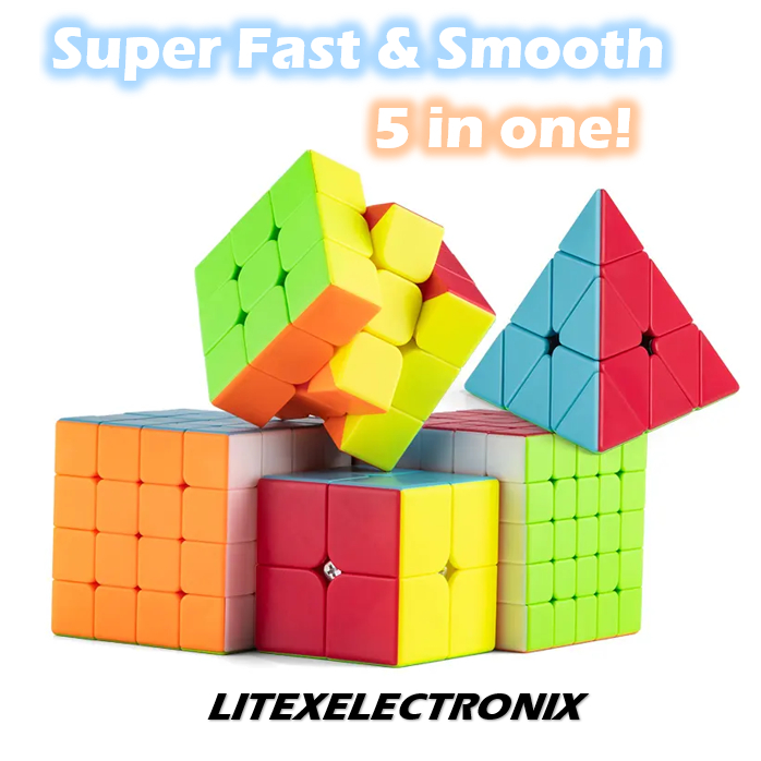 High Cost-Effective (5 in one) 2x2 3x3 4x4 5x5 Pyraminx Magic Rubik's ...