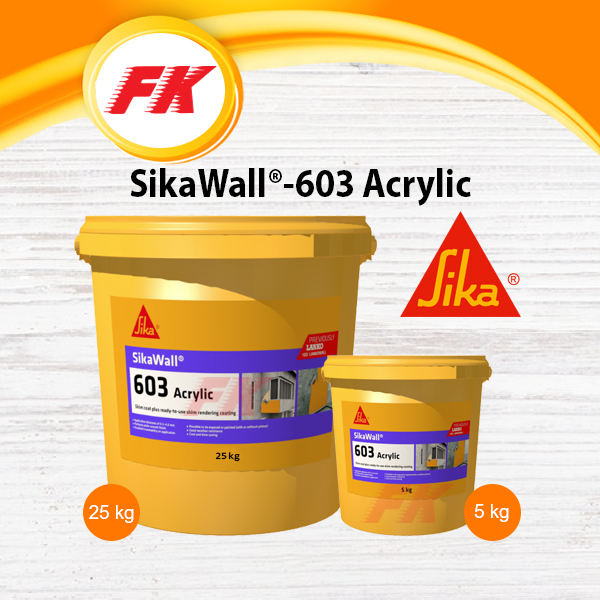 5KG SikaWall®-603 Acrylic (5kgs/WHITE) Ready-to-use Acrylic Skim Coat ...