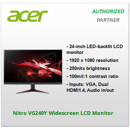 Acer Nitro VG240Y Widescreen LCD Monitor(24-inch LED-backlit LCD ...