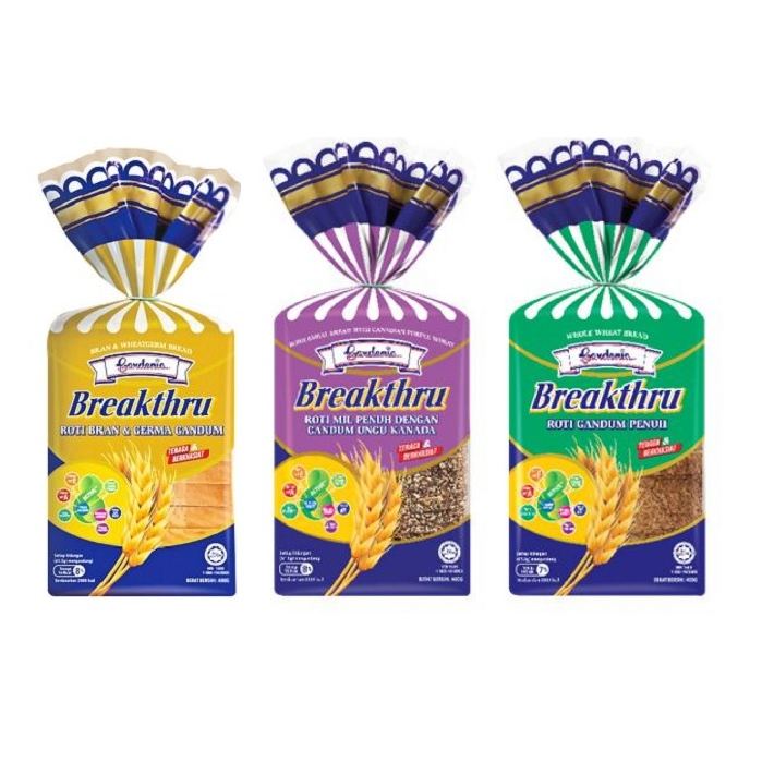 GARDENIA WHOLEMEAL BREAKTHRU ROTI BRAN & GERMA GANDUM ROTI GANDUM PENUH ...