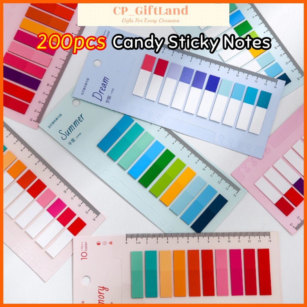 Sticky Notes Aesthetic Waterproof Colorful Sticky Note Set Bookmark ...