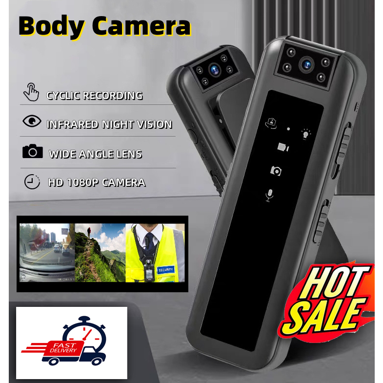 Body camera HD IPS Screen180°Rotatable Len And Back Clip Full HD police ...