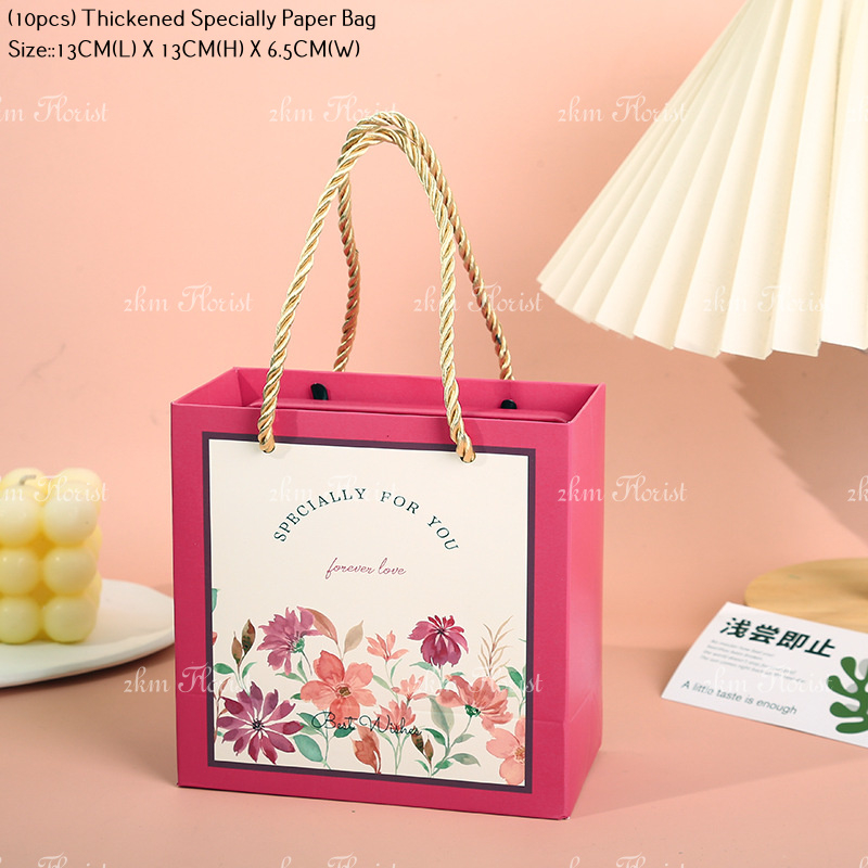 MACAROON TOTE BAG Rectangular Shaped Flower Paper Chain Handle Doorgift ...