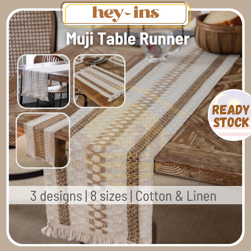 🔥Ready Stock🔥 Muji Woven Cotton Linen Dining Table Runner Modern for ...