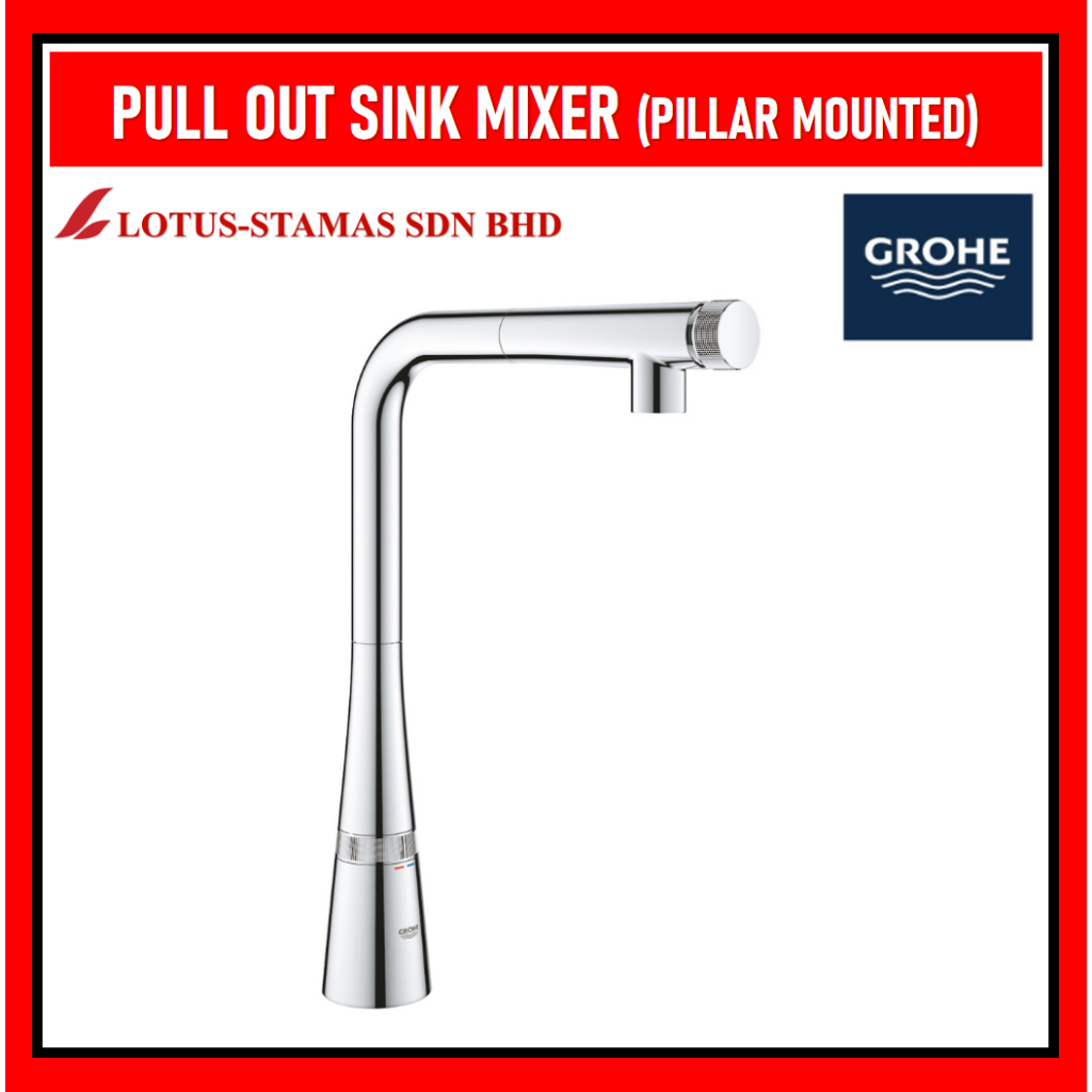 GROHE 31593002 Zedra Smartcontrol Kitchen Mixer With Pull-out Mousseur ...