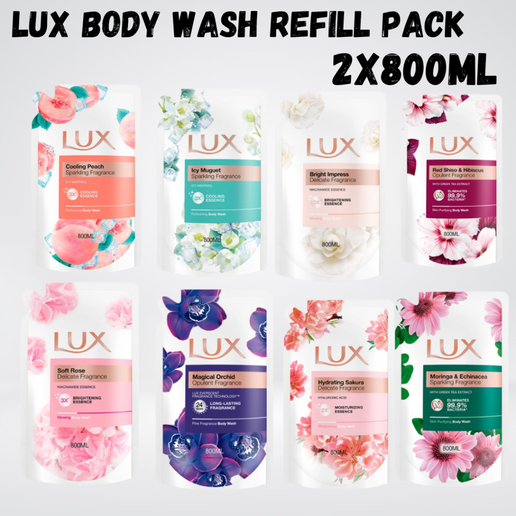 LUX BODY WASH REFILL PACK ASSORTED FLAVOUR 2X800ML | Shopee Malaysia