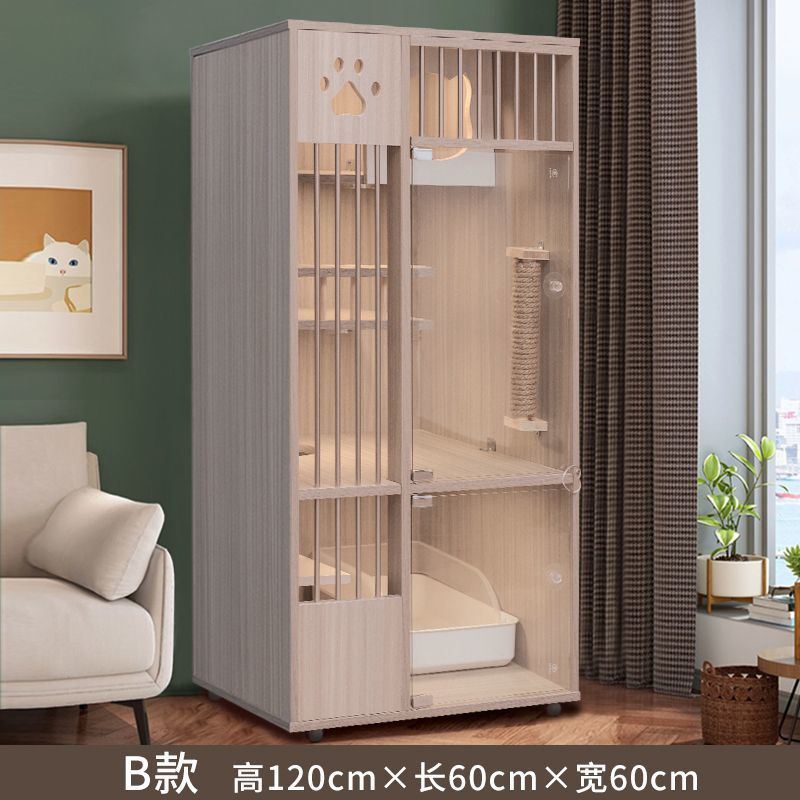 Solid wood cat cage cat large cat cage wooden two-story and three-story ...