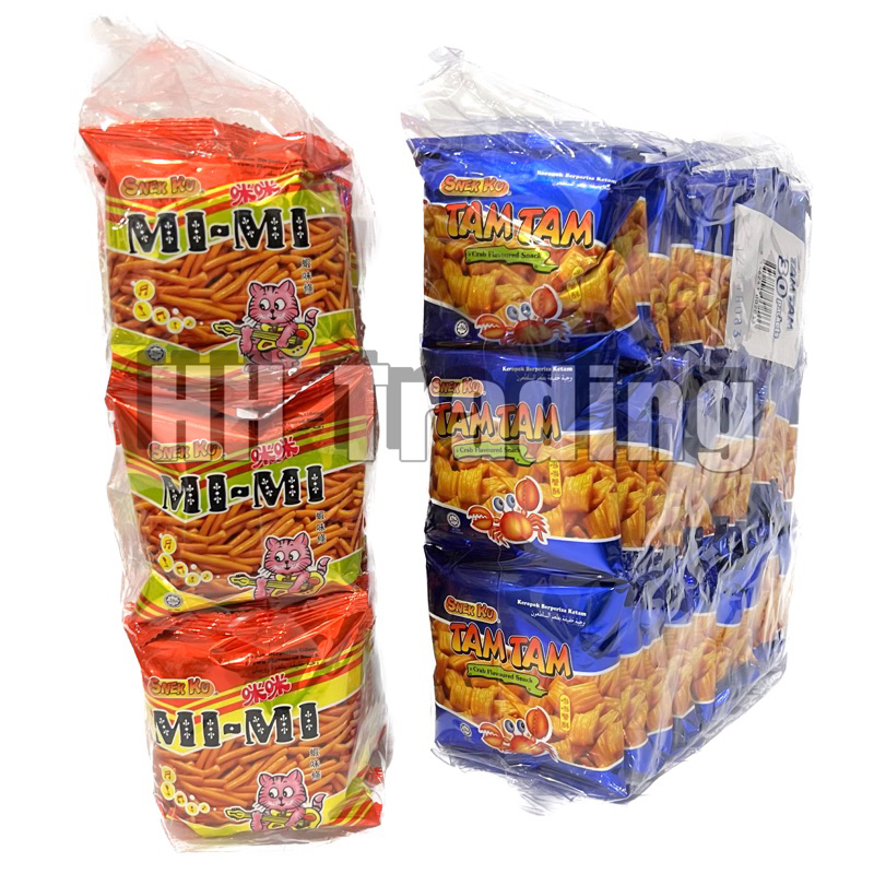 18g x 30’s SNEK KU MIMI PRAWN / TAM TAM CRAB FLAVOUR SNACKS | Shopee ...