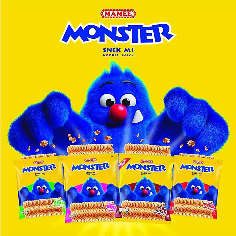 Mamee Monster BBQ Flavour/Spicy/Chicken/Black Pepper Flavour Family ...