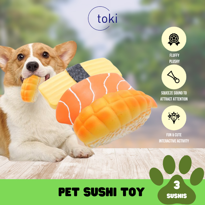 Toki - 3D Latex Sushi Toy Dog Puppy Chew Teething Simulation Toy Squeak ...
