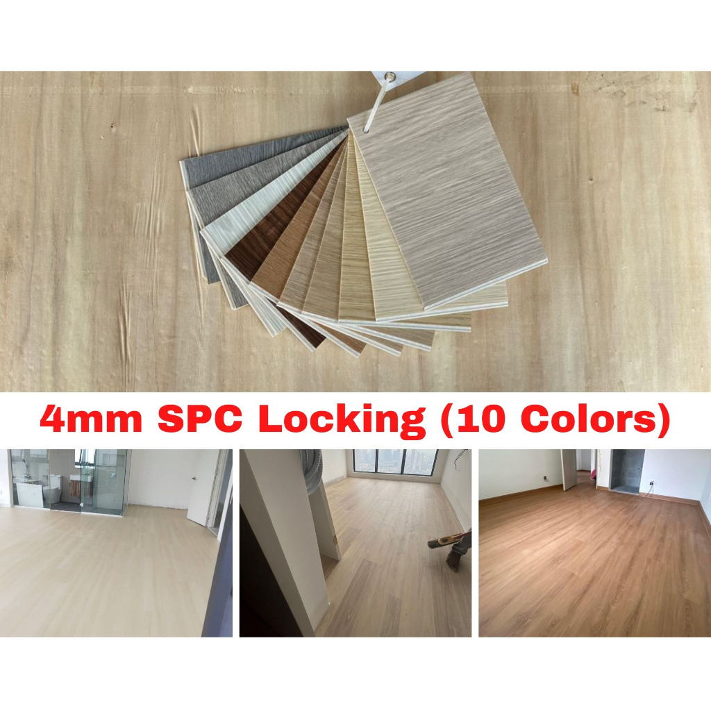 4mm SPC Floor SPC Locking 100% Virgin Material Lantai SPC Stone Plastic Composite Click Vinyl ...