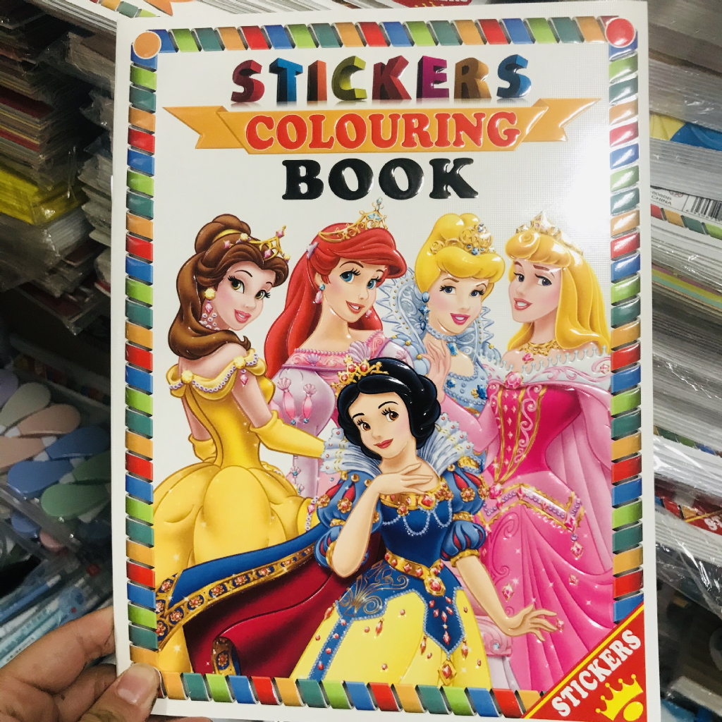 Children Kids A4 Cartoon Sticker Book Colouring Book Kids Drawing Book ...