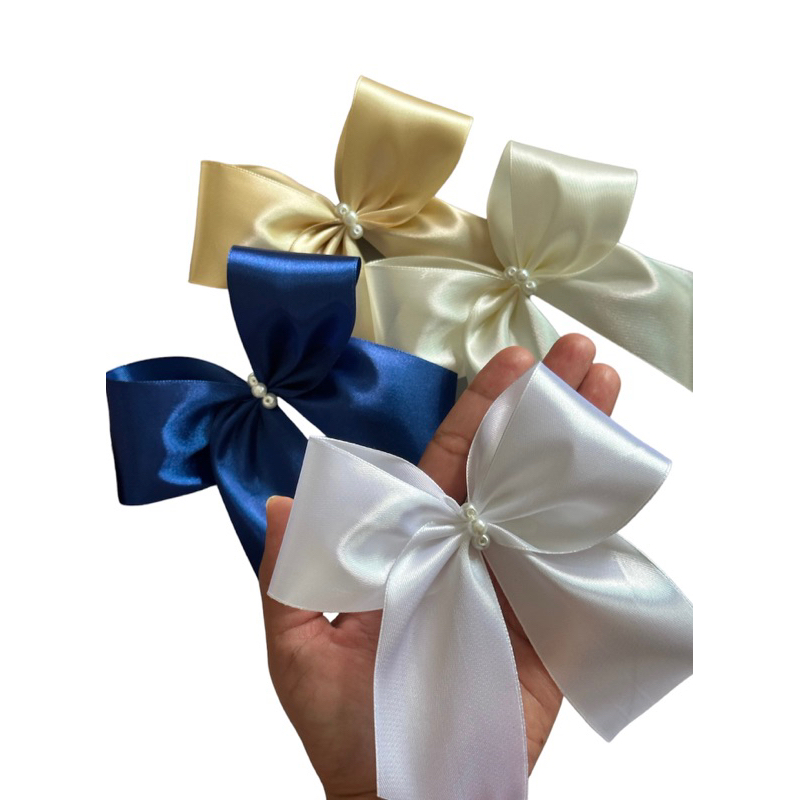 ️Ready Stock ️(3pcs/pax) 2 inch Ribbon Bow with pearl, Large Size ...