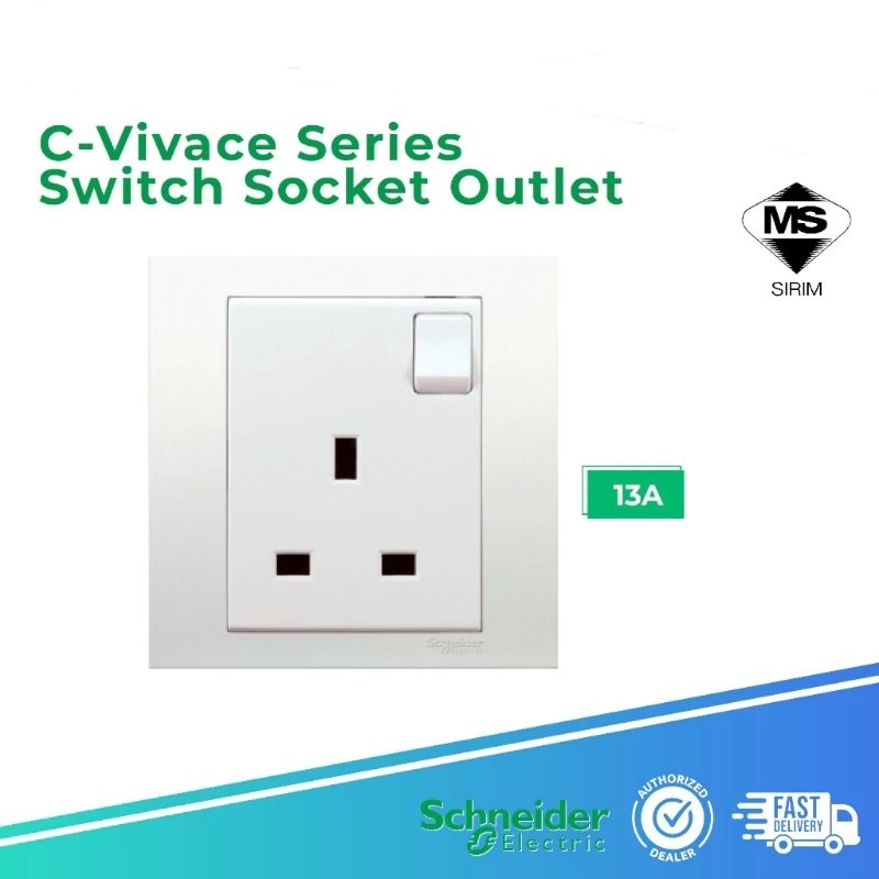 SCHNEIDER VIVACE CLIPSAL 13A/15A/1 GANG 20A/1 GANG BELL | Shopee Malaysia