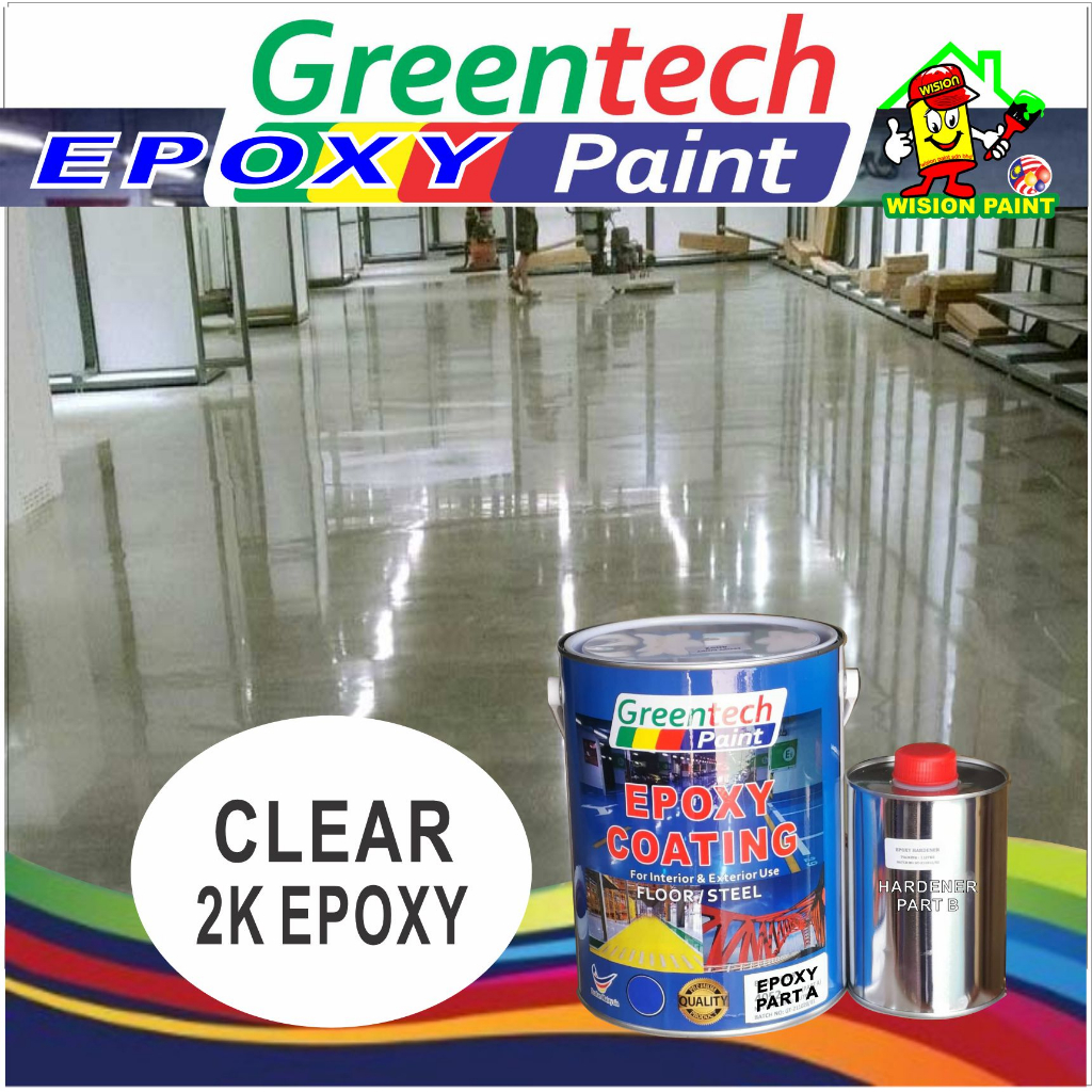 CLEAR EPOXY ( 1L ) Epoxy paint ( GREENTECH EPOXY ) Cat Lantai EPOXY ...