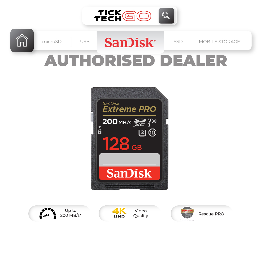 SanDisk Extreme PRO SDXC (64GB/128GB/256GB) UHS-I Card for DSLR Camera ...