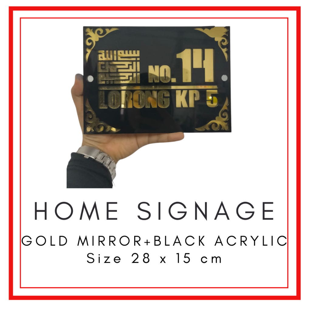 Home Signage House Signboard Number Plate Rumah Modern Plat Name Tembok ...