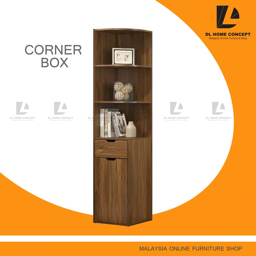 DL Home Concept Corner Cabinet Storage Shelves/Divider/Rack with Drawer ...