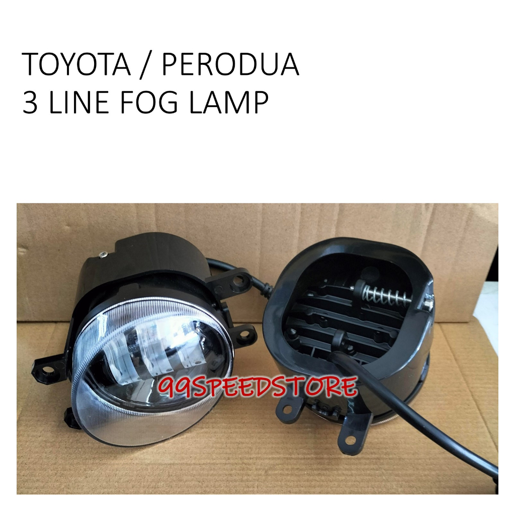 TOYOTA / PERODUA HONDA 3 LINE FOG LAMP (WHITE+AMBER) | Shopee Malaysia
