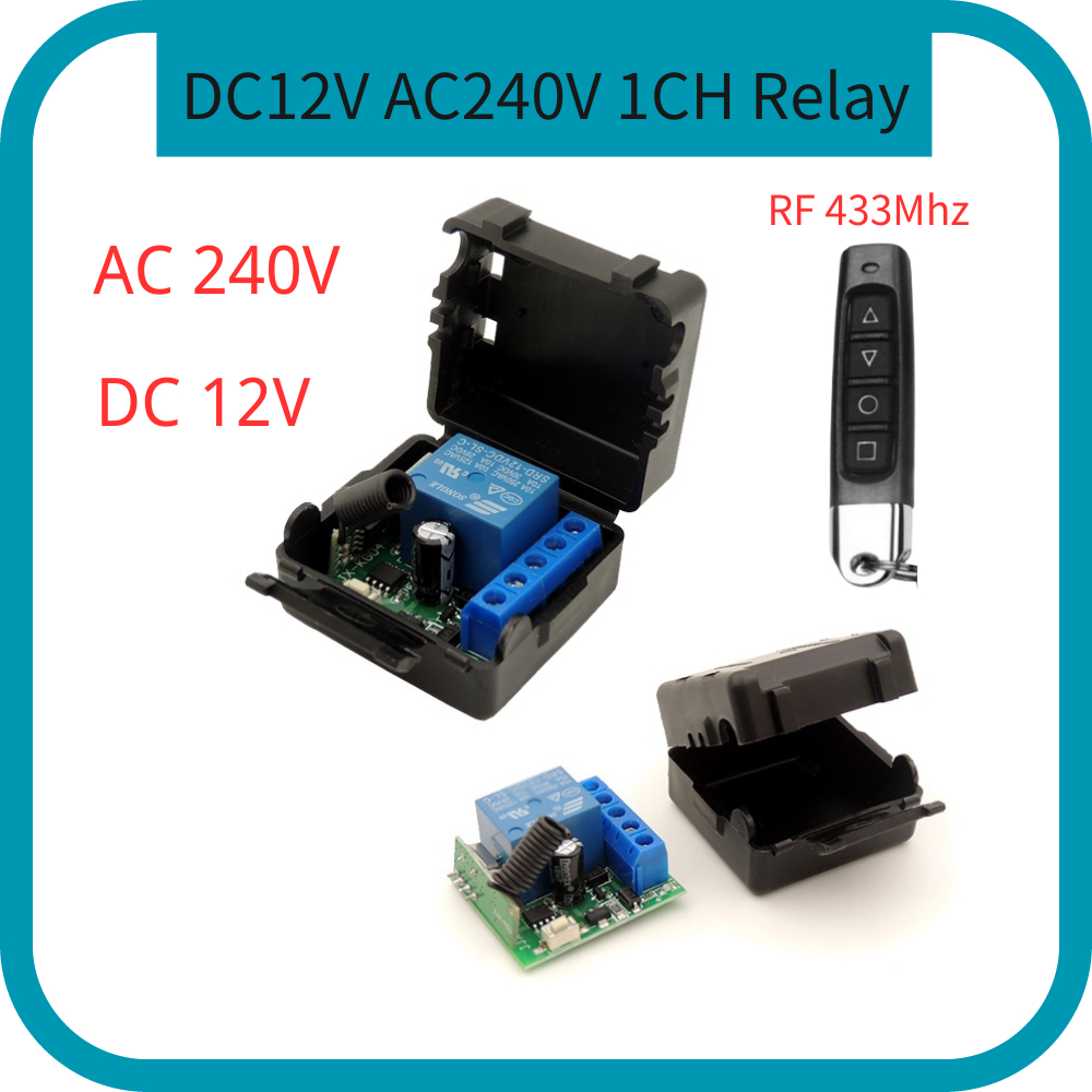 DC 12V AC 240V 433MHz rf Remote Control 1CH Relay Receiver Moudle For ...