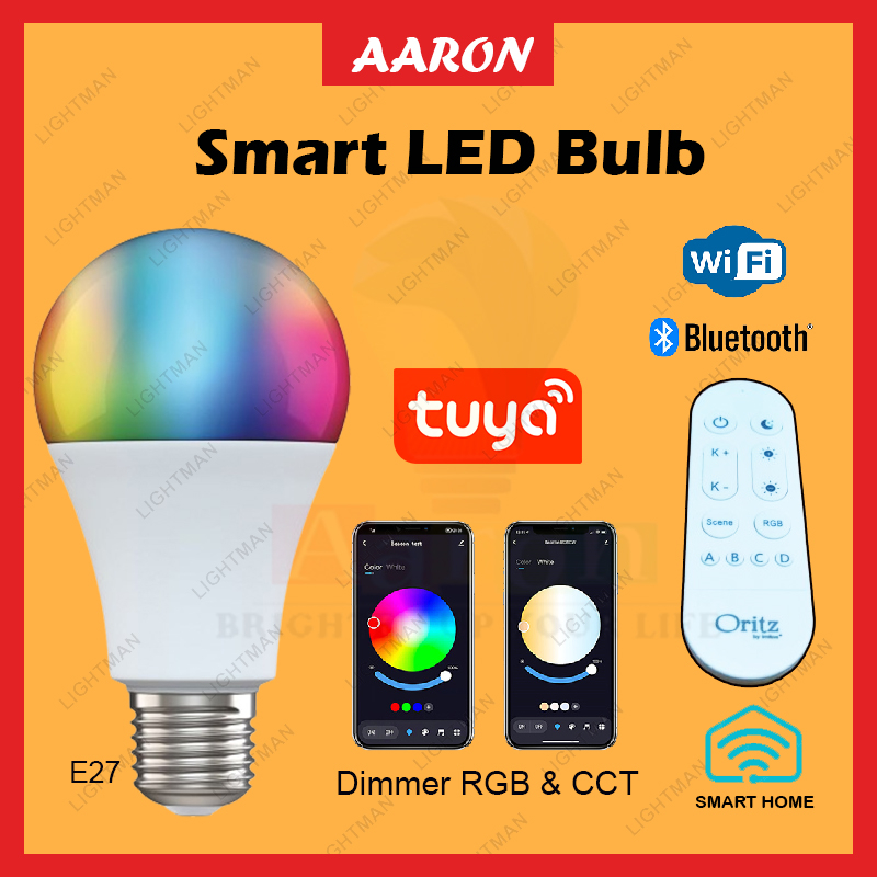Smart Light Bulb Wifi Bluetooth Remote Control 10W E27 Tuya Ai Home Rgb ...