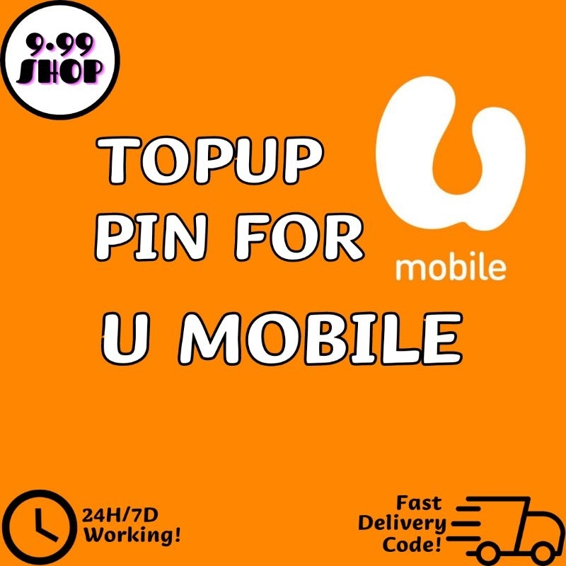 U MOBILE TOPUP RELOAD PIN PREPAID SOFT PIN TOPUP FAST RM5 RM10 RM15 RM20 RM25 RM30 RM35 RM40 ...