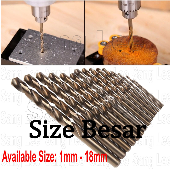 Size Besar Stainless Steel Drill Bit (1mm - 18mm) Metal Steel Wood ...