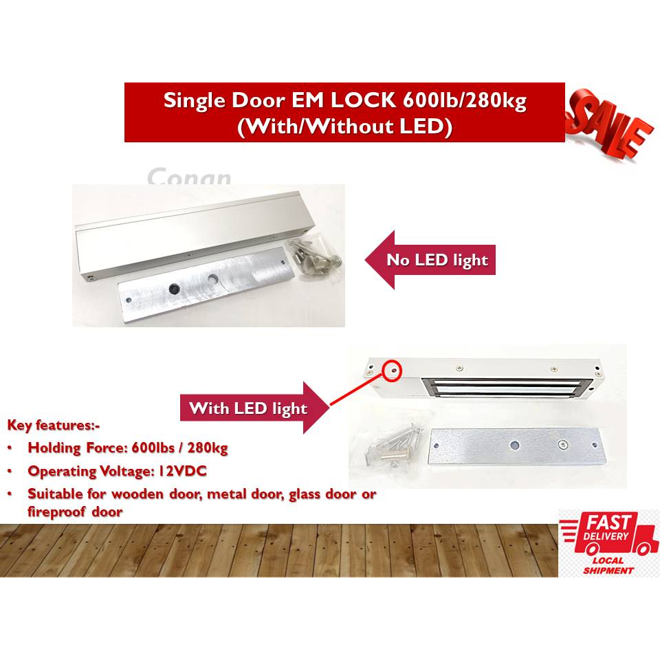 Single Door EM LOCK 600lbs / 280kg Door Access Electromagnetic Magnetic ... Single Door EM LOCK 600lbs / 280kg Door Access Electromagnetic Magnetic ...