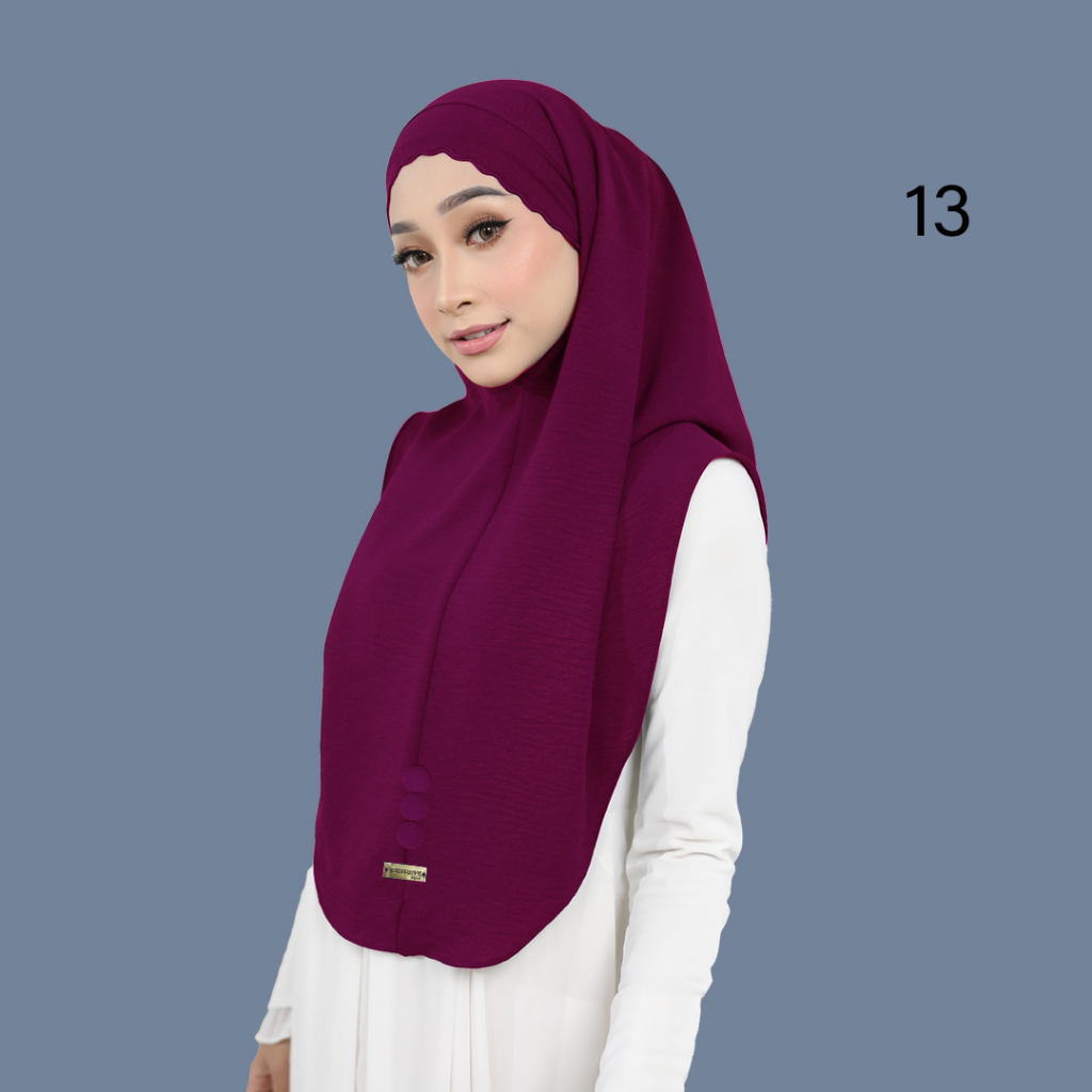 Tudung Khimar Tali Sulam Button Iron Less | Khimar Sulam | Shopee Malaysia