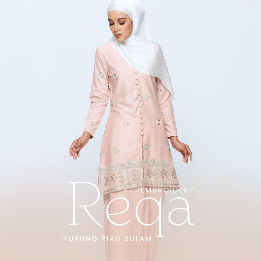 Reqa | Kurung Riau Sulam Front Cut | Shopee Malaysia