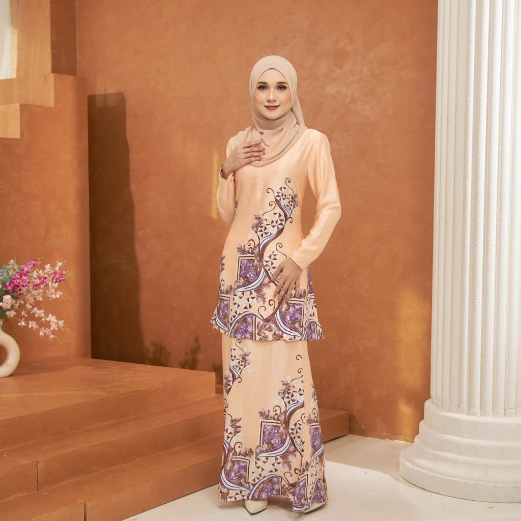 KURUNG BATIK ALANA & KEMEJA BATIK DM - L14-1 SATIN VALENTINO ( PEACH ...