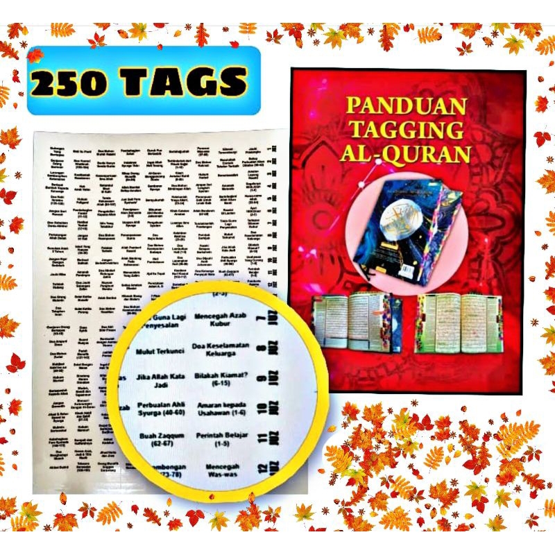 sticker tagging al quran diy pasang sendiri ️250 TAGS.Sticker tagging ...