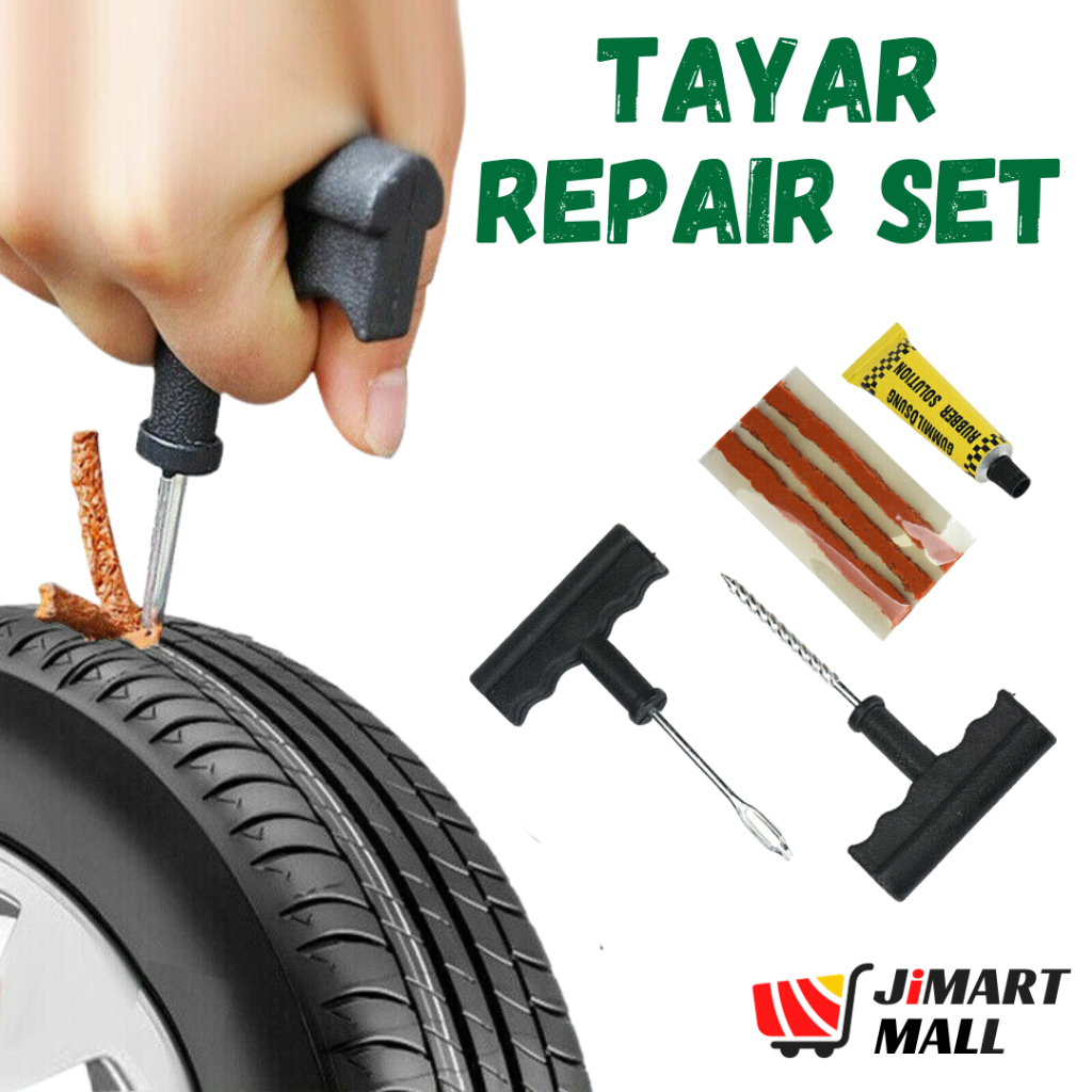 TYRE REPAIR KIT SET Car Tubeless Tyre Tire Puncture Repair Tools Set ...