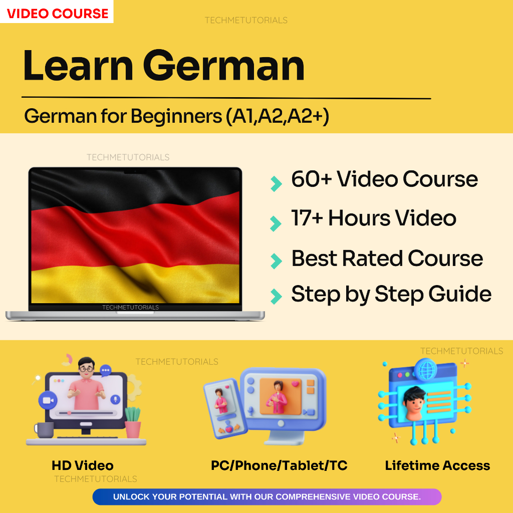 Learn German for Beginners (A1,A2,A2+) [ 60+ Lessons Video Tutorial] | Learn Language Learning ...