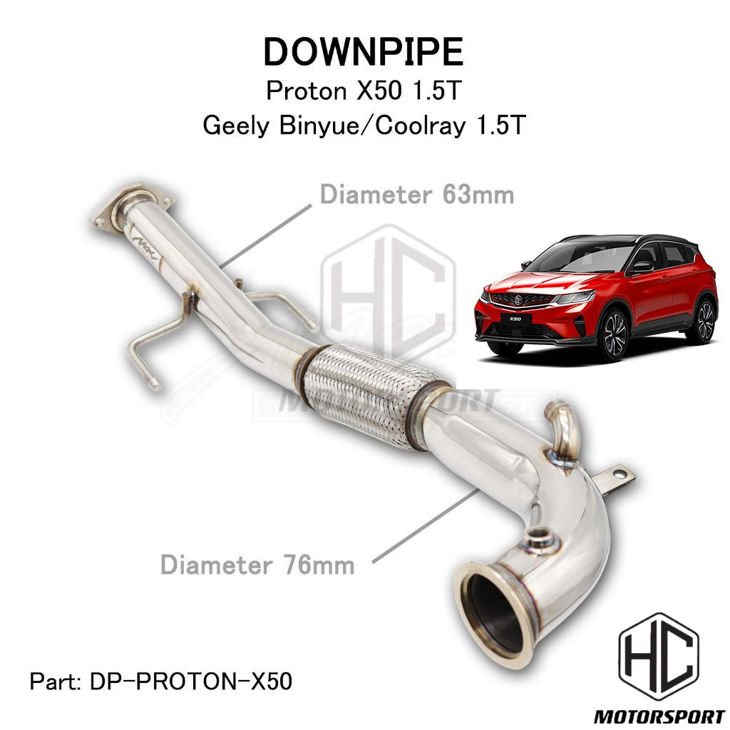 Proton X50 1.5 Turbo Downpipe Max Racing exhaust car ekzos | Shopee ...